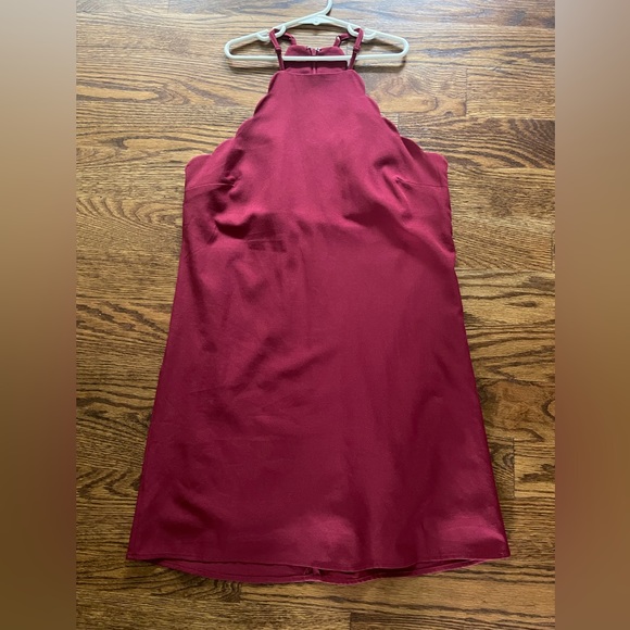 Lulus | Dresses | Lulus Scallop Edge Halter Mini Dress In Maroon | Poshmark